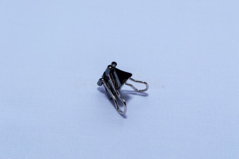 Black Binder Clip on a White Background Stock Photo - Image of office ...