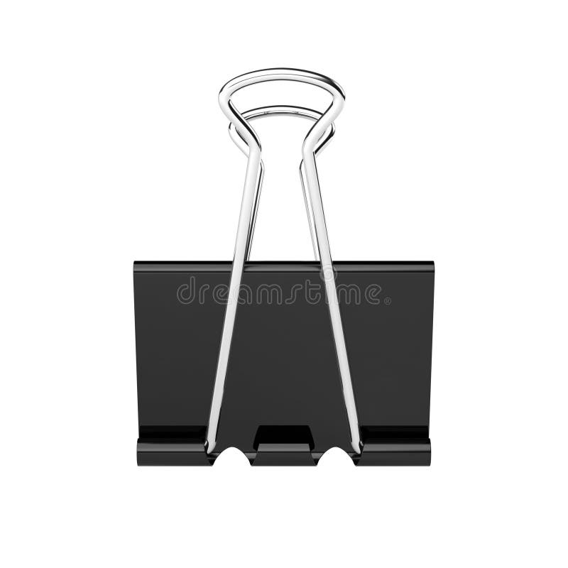 Black binder paper clip stock vector. Illustration of object - 55684961