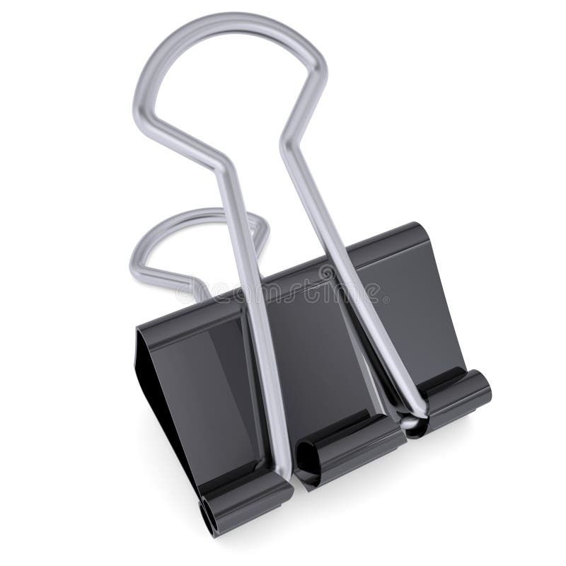 Black binder paper clip stock vector. Illustration of object - 55684961