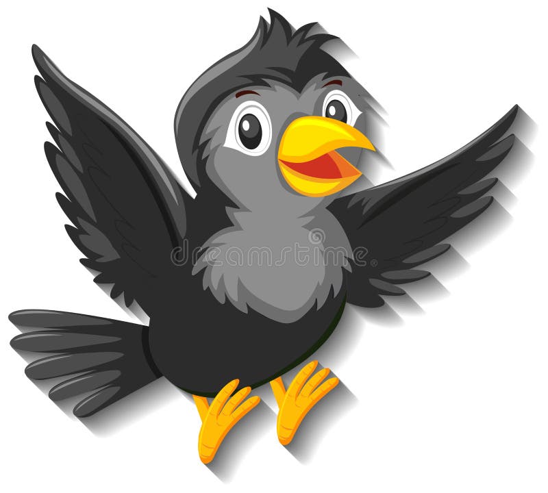 Black Bird Cartoon Character Stock Vector - Illustration of black ...