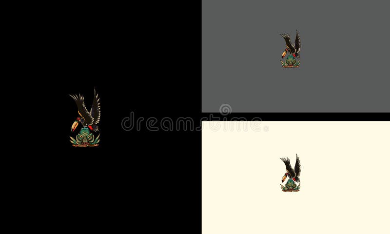 Black Bird and Head Alien Vector Illustration Stock Vector ...