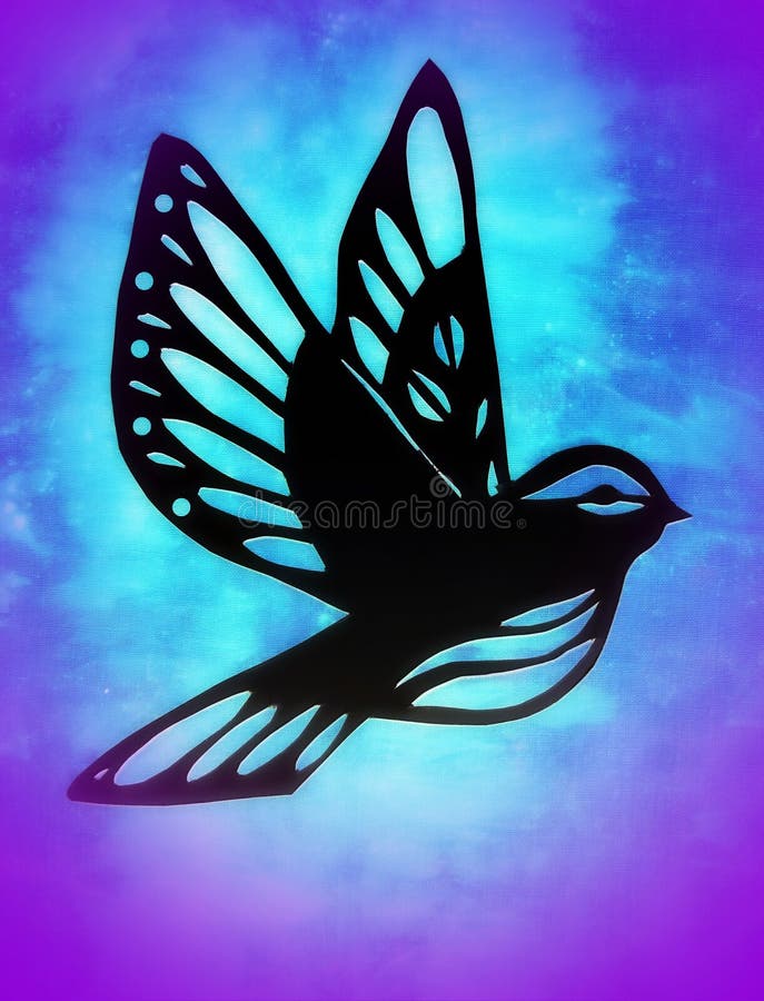 Black bird. Paper cutting stock photo. Image of color - 40973740