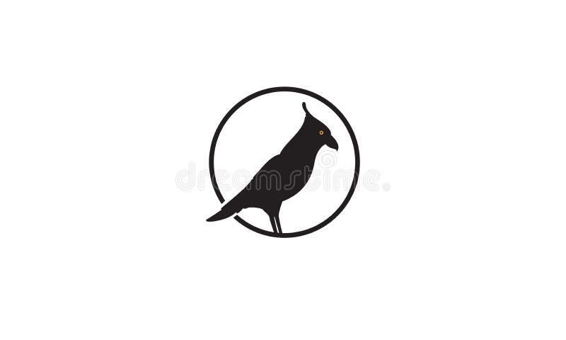 Black Bird Raven Silhouette on Circle Logo Design Stock Vector ...