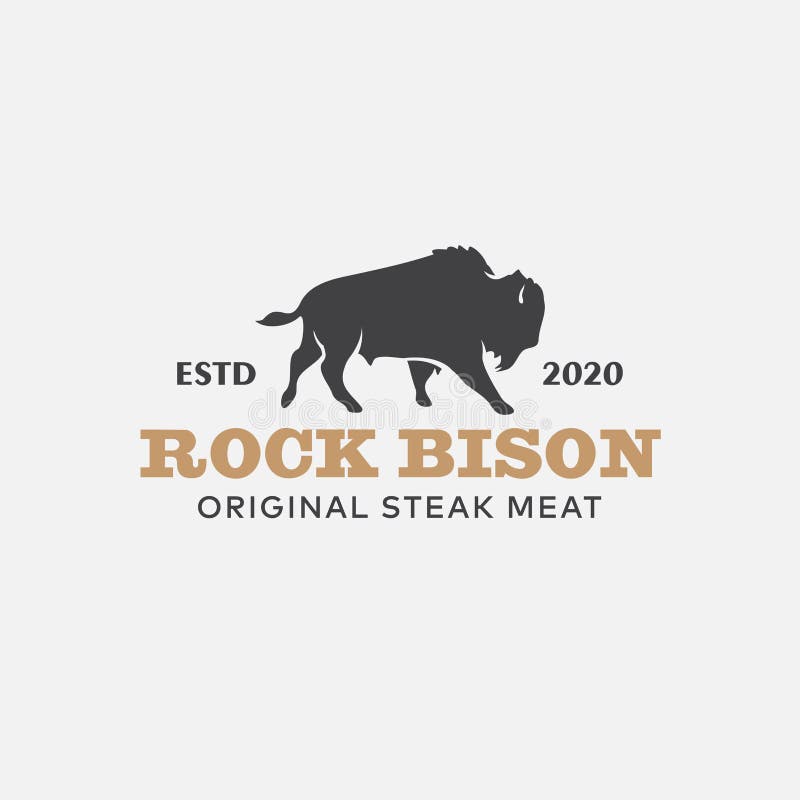 Black Bison Original Meat Logo Design Template Stock Vector ...
