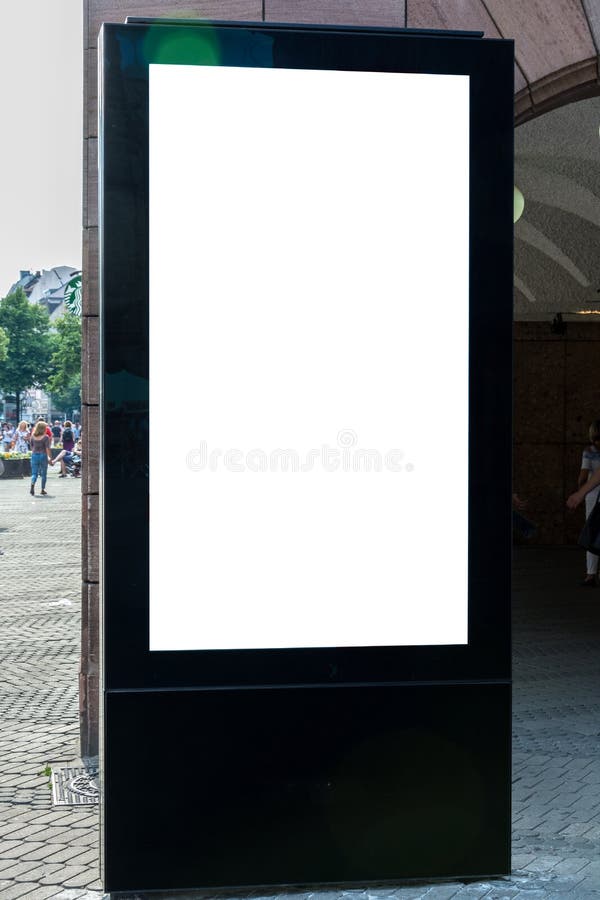 Black Blank Ad Space Sign Isolated in the Street Stock Image - Image of ...