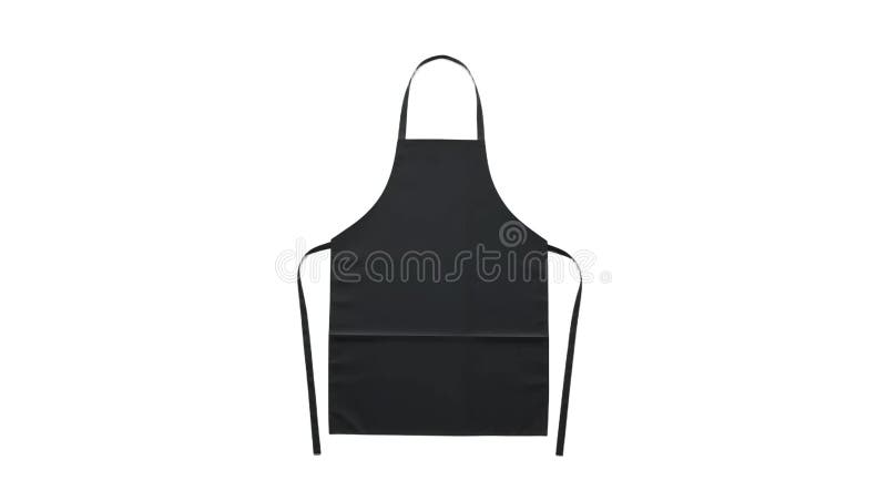 Black Blank Apron, Apron Mockup on White Background. Stock Illustration ...