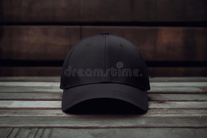 Black Blank Cap with Space for Print. Cap Mockup Stock Illustration ...