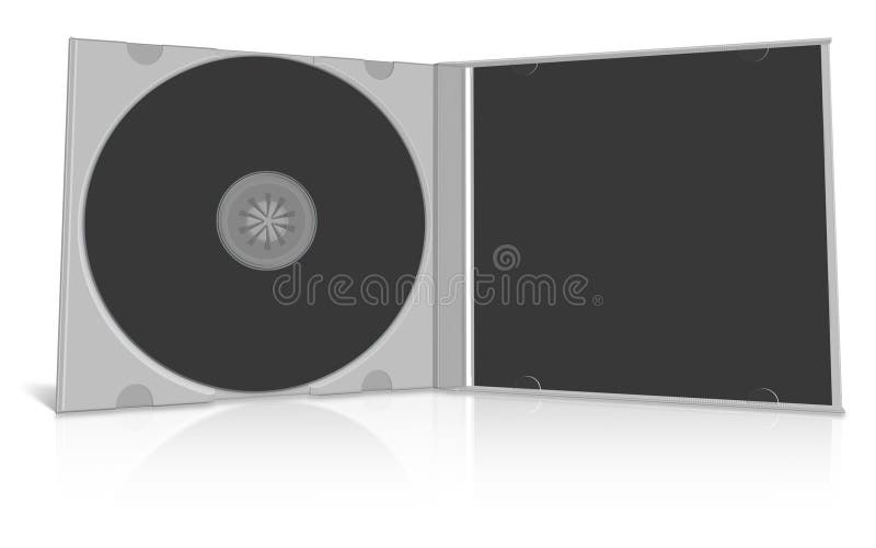 Black Blank Cd Case and Disc Stock Illustration - Illustration of label ...