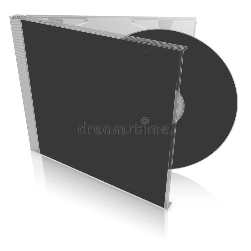 Black Blank Cd Case and Disc Stock Illustration - Illustration of discs ...