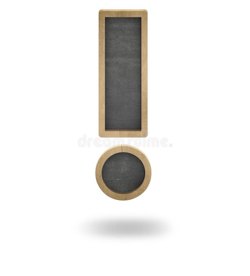 Black Blank Exclamation Mark Shape Blackboard Stock Image - Image of ...
