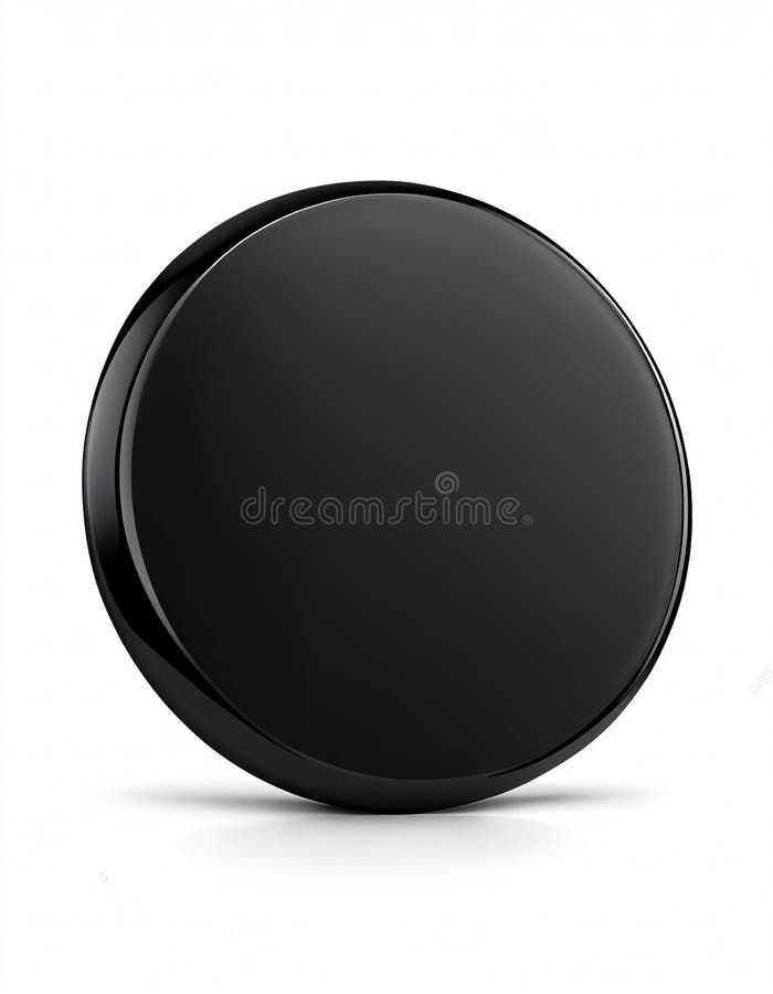 Black Blank Glossy Round Button on the Transparent Background, Created ...