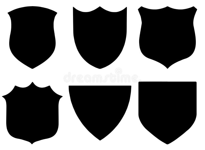Black Blank Shield Illustration Vector Set Stock Vector - Illustration ...