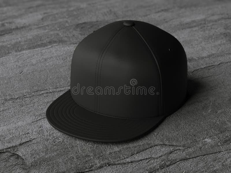 Black Blank Snapback. 3d Rendering Stock Illustration - Illustration of ...
