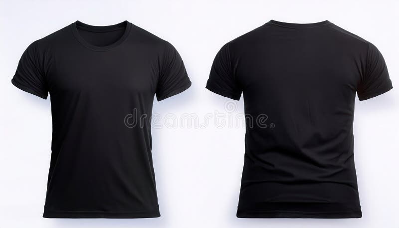 Black Blank T Shirt Displayed on Clean White Background, Showcasing ...