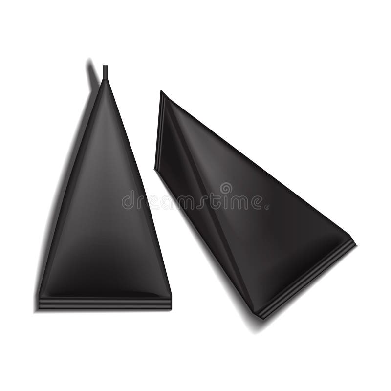 Black Blank Triangular Packet Carton Set Juice Or Milk Pack. White ...