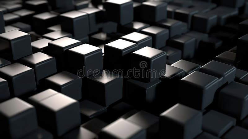 Black Blocks on a Black Background. Generative Ai Stock Illustration ...