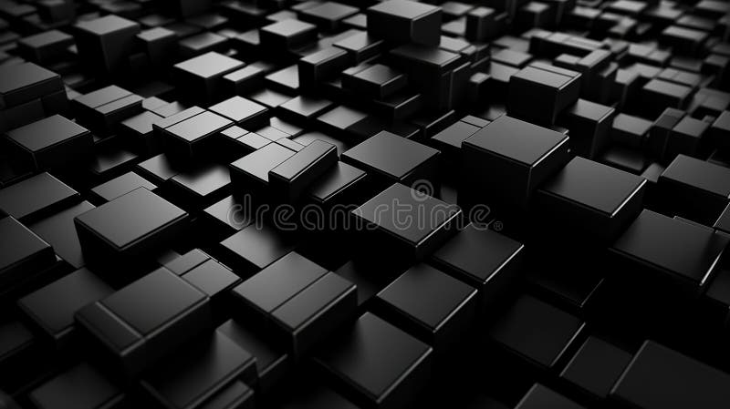 Black Blocks on a Black Background. Generative Ai Stock Illustration ...