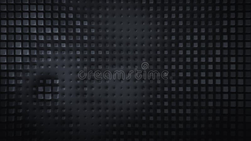 Black Blocks on a Wall 3D Rendering Stock Illustration - Illustration ...