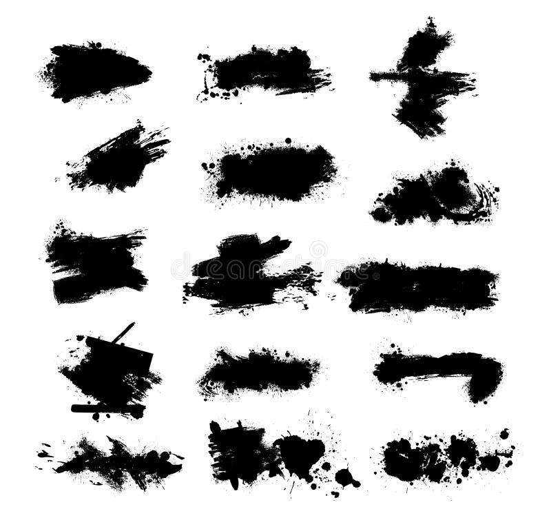 Set of Abstract Black Blots. Hand Drawing. Not AI, Vector Illustration ...