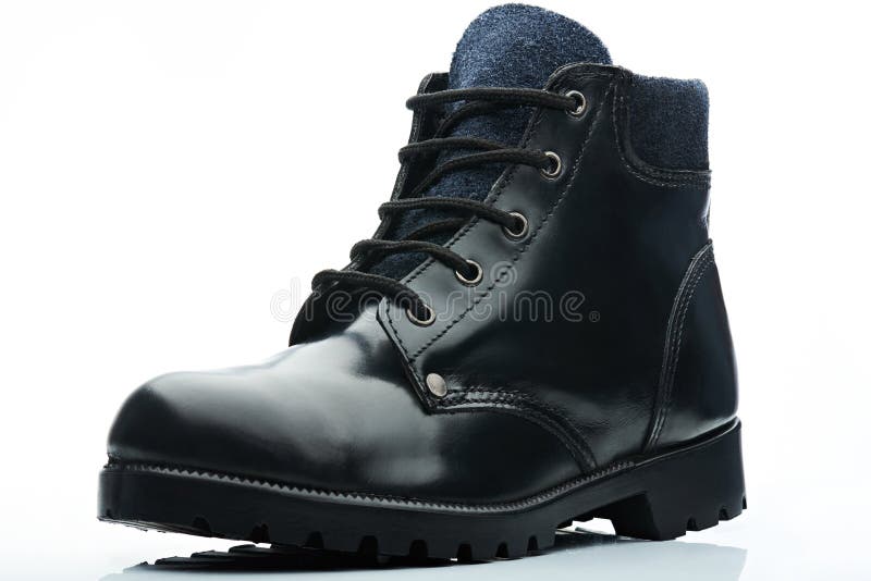 Black with blue boot stock image. Image of military, leather - 72723169
