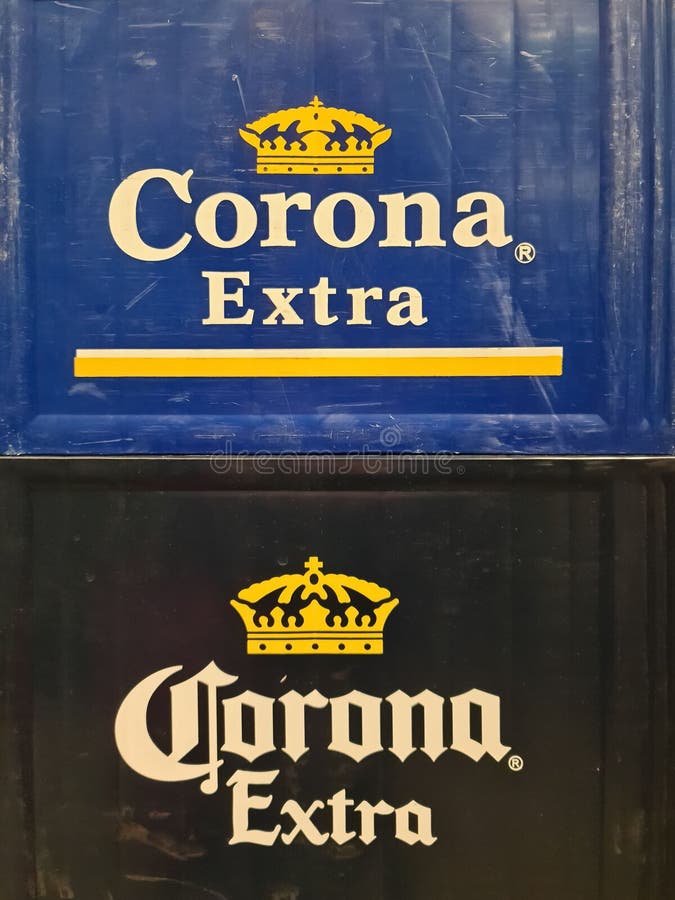 Black and a Blue Case of Corona Beer Editorial Photo - Image of case ...