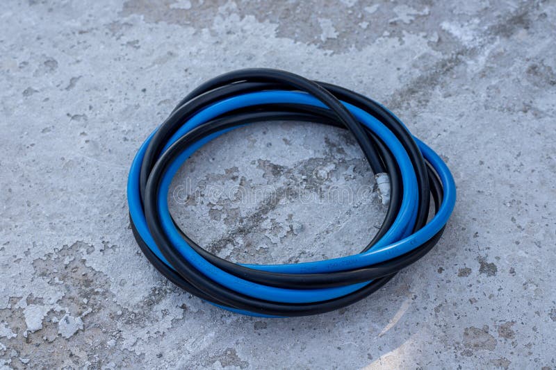 Black and Blue Electrical Wire Bundle Closeup Stock Photo - Image of ...