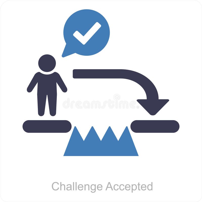 Challenge Accepted stock illustration. Illustration of concept - 340074171