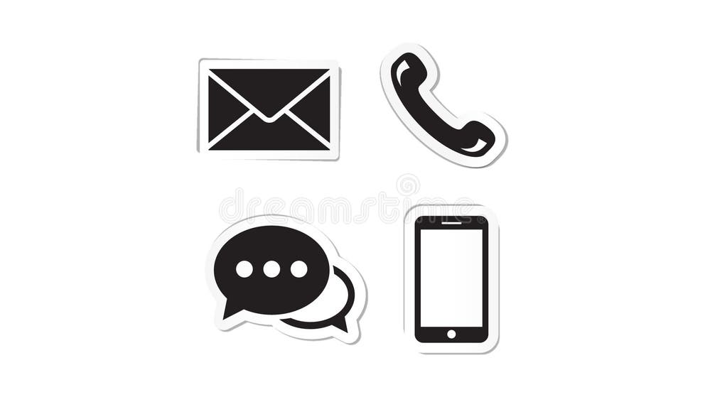Black Blue Icons Free Vector. Stock Vector - Illustration of contact ...