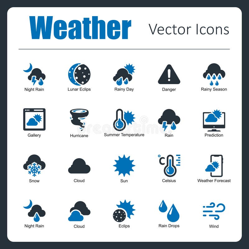 Weather stock vector. Illustration of forecast, cloud - 264571198