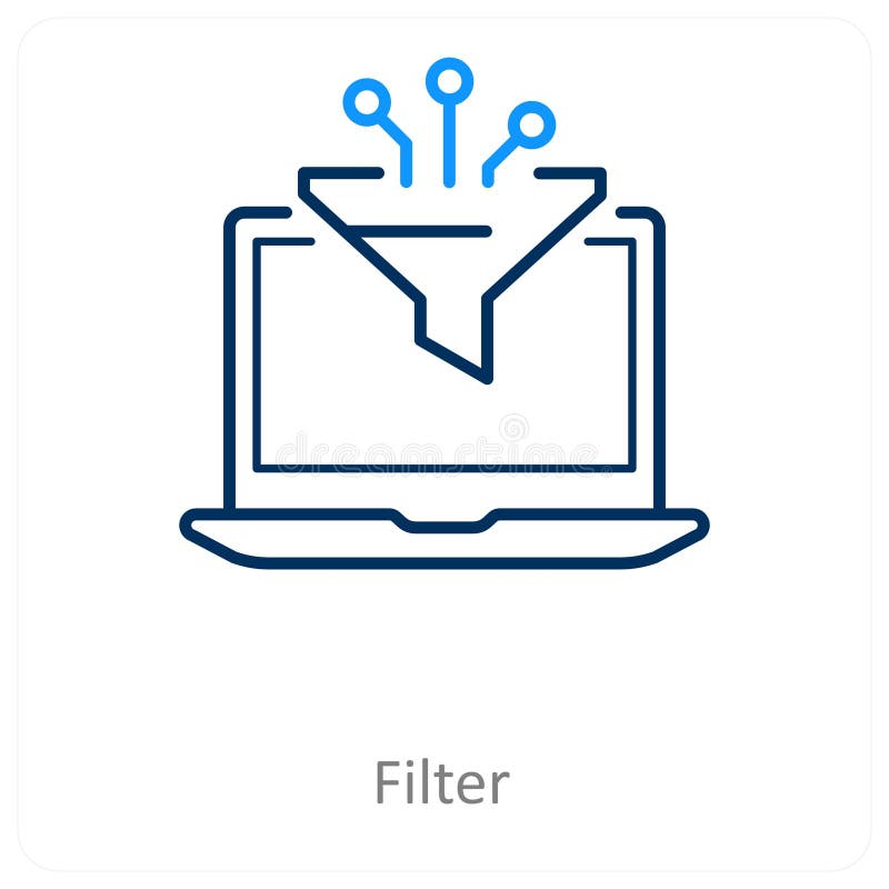 Filter and Funnel Icon Concept Stock Illustration - Illustration of ...