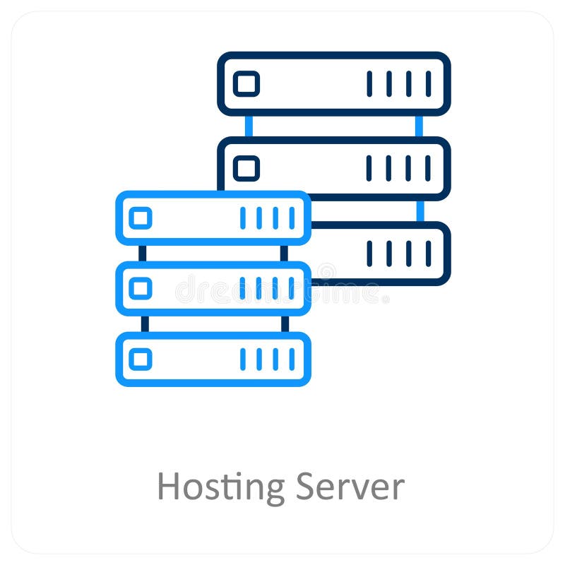 Hosting Server and Big Data Icon Concept Stock Illustration ...