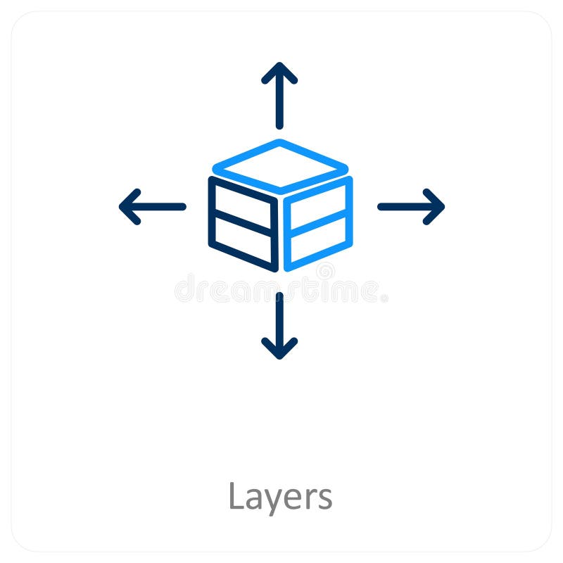 Layers and Big Data Icon Concept Stock Illustration - Illustration of ...