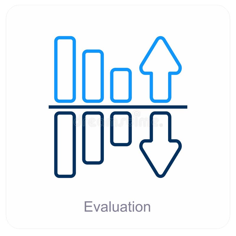 Evaluation and Bar Chart Icon Concept Stock Illustration - Illustration ...