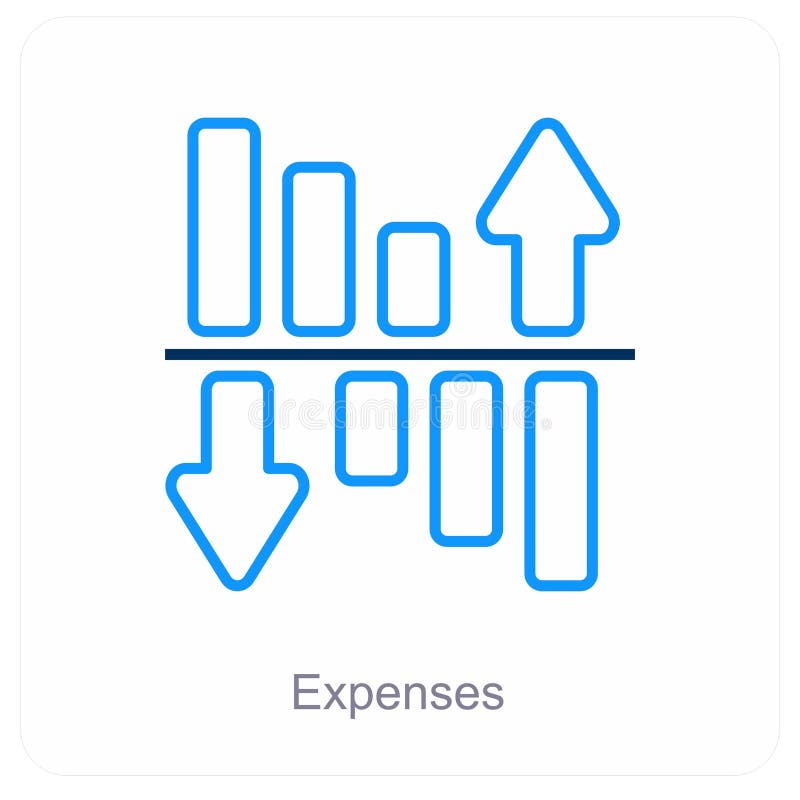 Expenses and Bar Chart Icon Concept Stock Illustration - Illustration ...