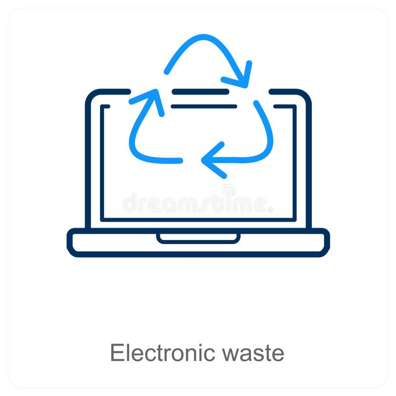 Electronic Waste and Recycle Icon Concept Stock Illustration ...