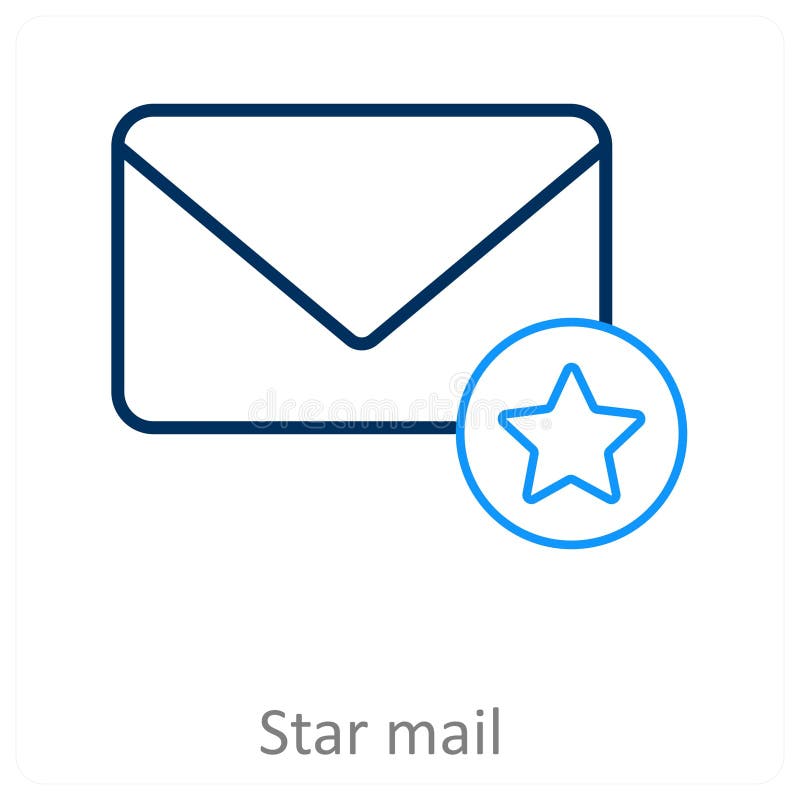 Star Mail stock vector. Illustration of favorite, envelope - 341835456
