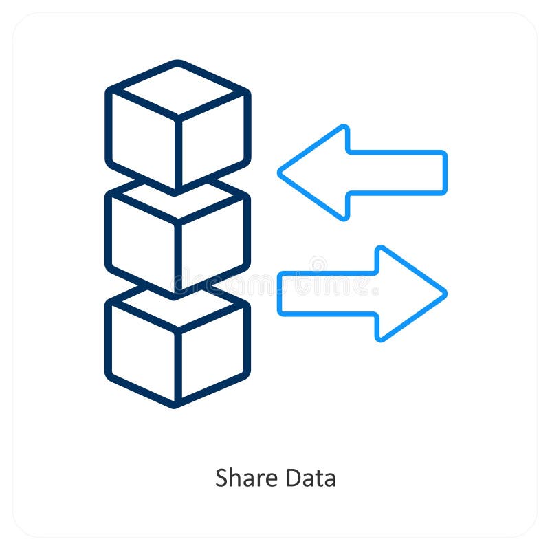 Share Data and Sharing Icon Concept Stock Illustration - Illustration ...