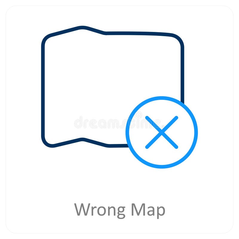 Wrong Map stock vector. Illustration of error, vector - 341563035