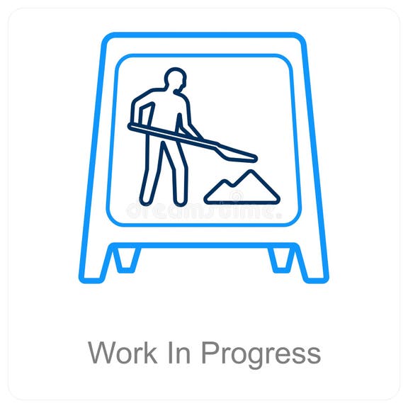 Work in Progress Icon Concept Stock Illustration - Illustration of ...