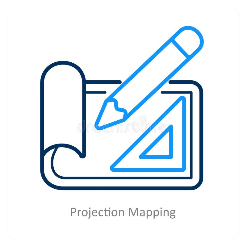 Projection Mapping and Projection Icon Concept Stock Illustration ...