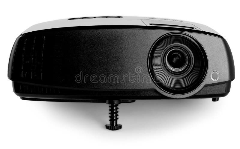 Black Blue Multimedia Projector on White Background Stock Image - Image ...