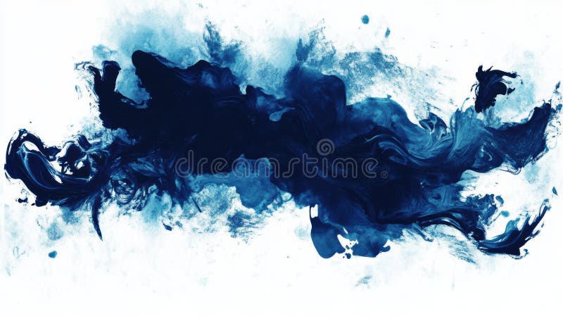A Black and Blue Paint Splatter on a White Background, AI Stock Image ...
