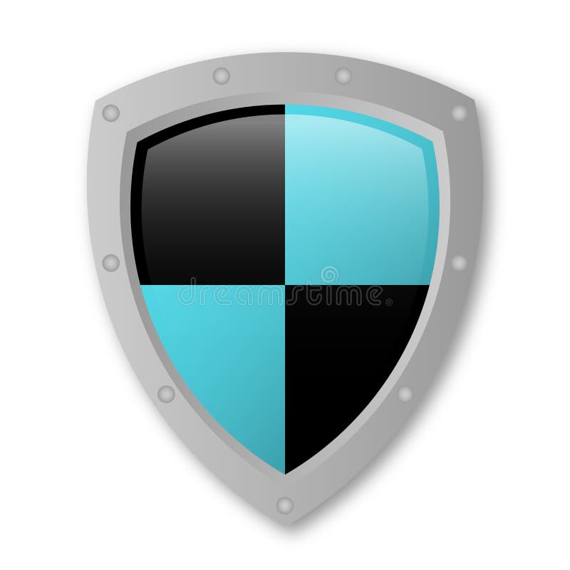 Black and Blue Protection Shield, Vector Illustration Stock Vector ...