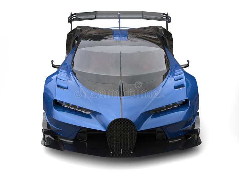 Black and Blue Race Supercar - Front View Stock Illustration ...