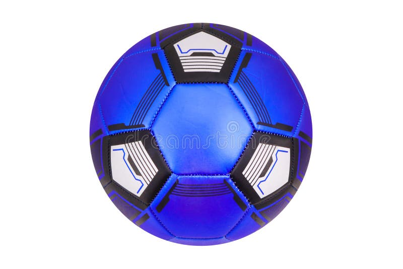 Black and Blue Soccer Ball with Patterns, on a White Background ...