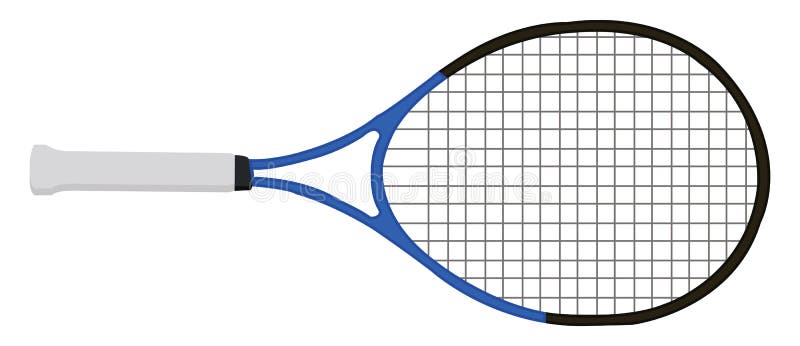 Black and Blue Tennis Racket, Icon Stock Vector - Illustration of ...