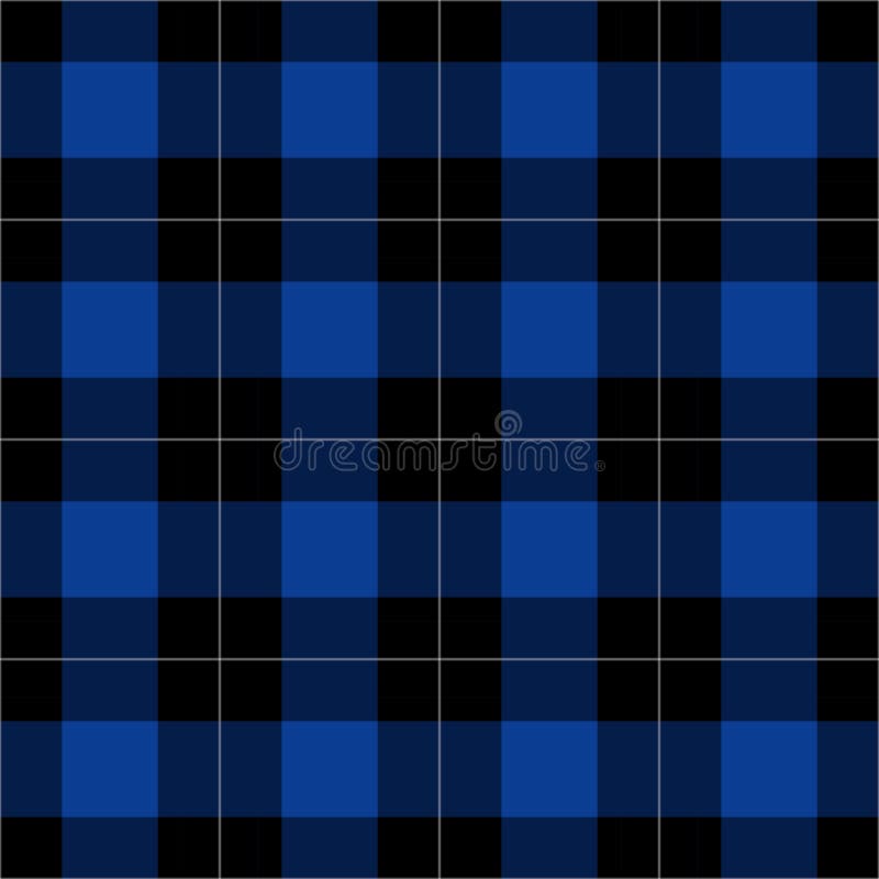 Black, Blue and White Plaid Seamless Pattern Stock Illustration ...