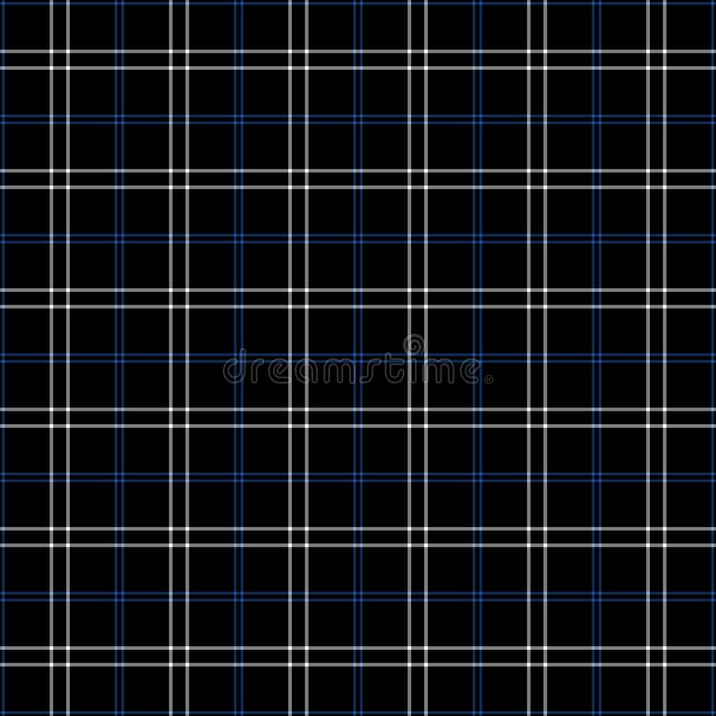 Black, Blue and White Plaid Seamless Pattern Stock Illustration ...
