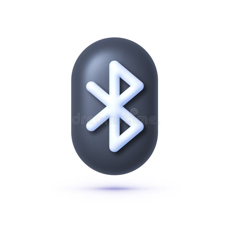 Bluetooth 3d Sign on Blue Background. Design Element Stock Illustration ...