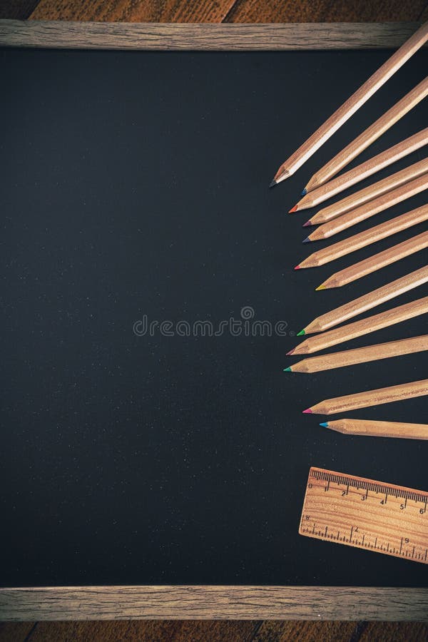 Black Board Rayons Space Inscription Stock Photo - Image of stationery ...